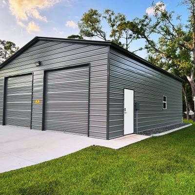 China Portable Garage Shelter Metal Garden Shed Prefab Metal Car Garage Buildings Kit Steel Pole Barn for sale