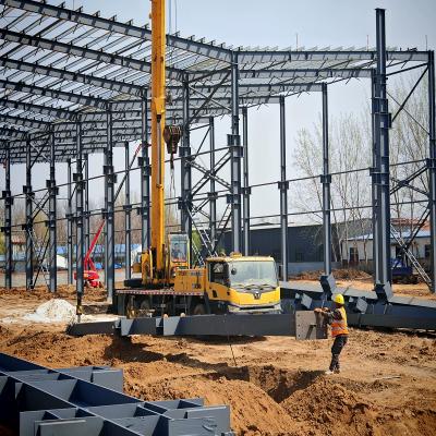 China Large Span Workshop Prefab Light Steel Structure Warehouse Poultry House Steel Shed Hangar for sale