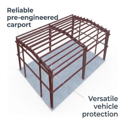 China 12 X 20FT 15 X 20FT 20 X 30FT Metal Fabrication Carport Prefab Steel Structure Warehouse for sale