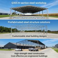 China Heavy Duty Steel Structure Workshop with Roll-up Door and Crane Beam System 8.0 Earthquake Resistant for sale