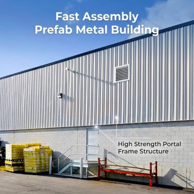 China Corrosion Resistant Hot Dip Galvanized Steel Workshop Q355B Frame 60m Span Bolt Assembly Building Thailand for sale
