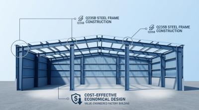 China Economical Q235B Prefabricated Steel Structure Workshop Cost-Optimized Industrial Building for Emerging Markets for sale