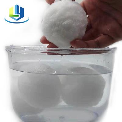 China Oily Waste Water Int Filter Material Ball Staple Fiber for sale