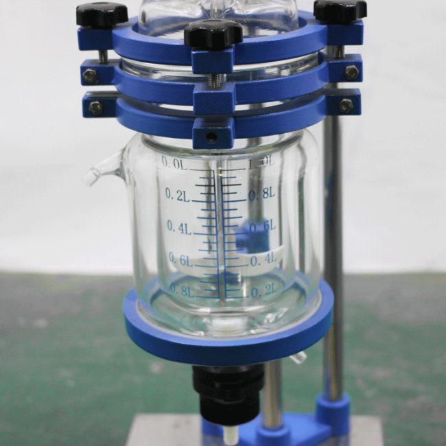 Detailed view of chemical glass reactor