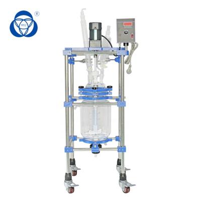 China 2L CE Approved Jacketed Glass Reactor with 0.098 Mpa Vacuum for Chemical Testing Research for sale