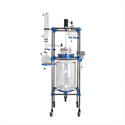 China 80L-100L Double Layer Jacketed Chemical Glass Reactor for sale