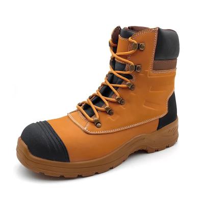 China Oil And Water Slip Resistant Boots Industrial Leather Construction Boots With Zipper for sale