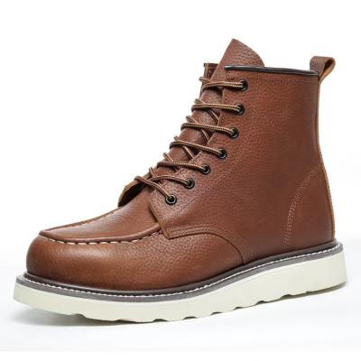 Cina Stivali da lavoro in acciaio di moda, resistenti allo slittamento, da cuoio unisex. in vendita