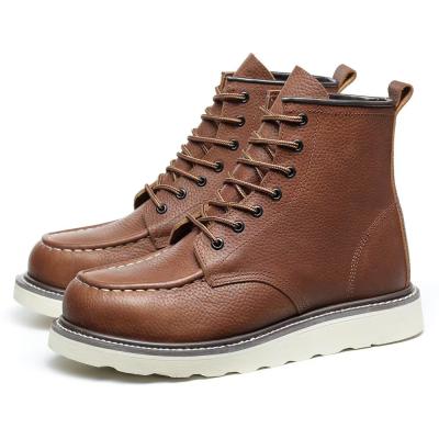 Cina Stivali da lavoro in acciaio di moda, resistenti allo slittamento, da cuoio unisex. in vendita