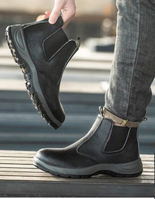 China Beef Tendon Sole Work Boots With Microfiber Leather And Steel Toe for sale