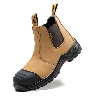 Cina Pelle di mucca marrone Pelle di mucca Pu+Tpu Sole Scarpe di sicurezza da donna Acciaio punta anti frantumazione Piastra di acciaio anti prova in vendita