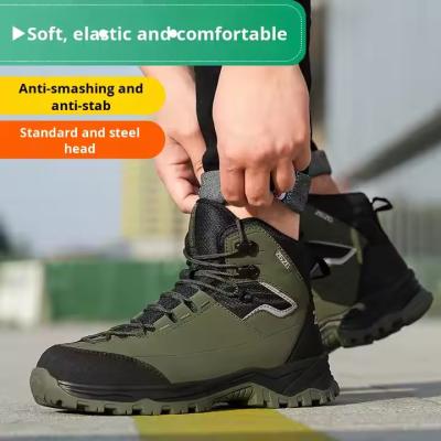 Cina Stivali da lavoro di sicurezza OEM in pelle microfibra Stivali di sicurezza con punta in acciaio Suole intermedie in kevlar Scarpe da lavoro Suola in gomma Scarpe di sicurezza in vendita