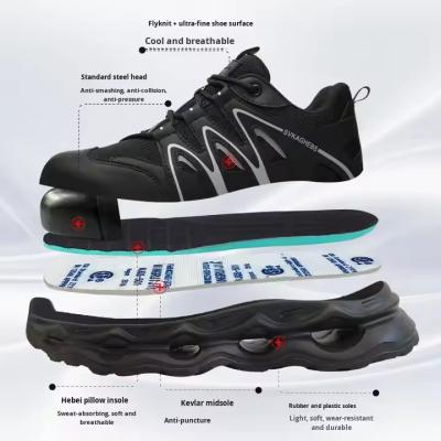 Cina Scarpe di sicurezza a maglia di cuoio in microfibra traspirante con Kevlar anti pugnalatura in acciaio e suola EVA in nero in vendita