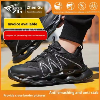 Cina Scarpe di sicurezza a maglia di cuoio in microfibra traspirante con Kevlar anti pugnalatura in acciaio e suola EVA in nero in vendita
