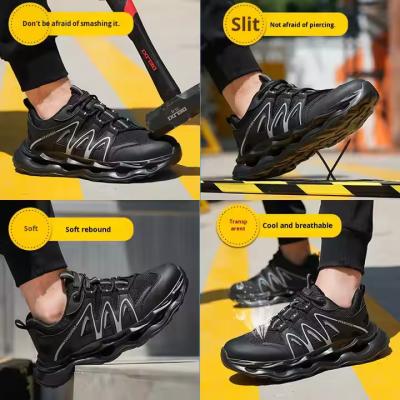Cina Scarpe di sicurezza a maglia di cuoio in microfibra traspirante con Kevlar anti pugnalatura in acciaio e suola EVA in nero in vendita