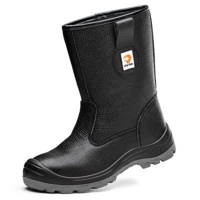 Cina Scarpe antinfortunistiche con suola in PU a doppia densità, nere, alte, in vera pelle, con puntale in acciaio in vendita