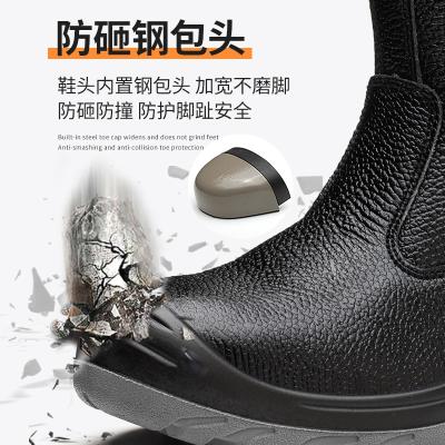 Cina Scarpe antinfortunistiche con suola in PU a doppia densità, nere, alte, in vera pelle, con puntale in acciaio in vendita