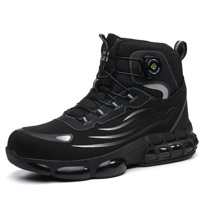 Cina Stivali di sicurezza in tessuto di mosca nero / grigio con suola intermedia in kevlar e suola a cuscino d'aria per un lavoro confortevole in vendita