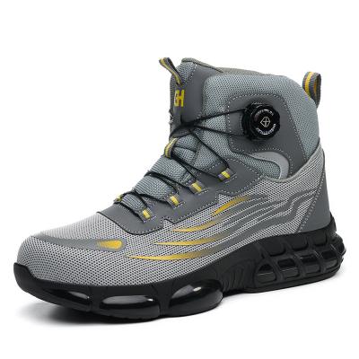 Cina Stivali di sicurezza in tessuto di mosca nero / grigio con suola intermedia in kevlar e suola a cuscino d'aria per un lavoro confortevole in vendita