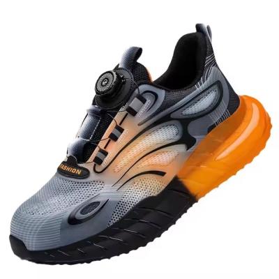 China Summer BOA Rotating Button Work Shoes KPU Flying Knit Comfortable Safety Shoes Kevlar Anti-stab TPU Popcorn Shoe Sole Work Shoes for sale