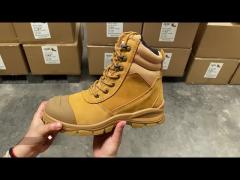 Mid Cut Construction Safety Shoes Genuine Leather Expensive Safety Shoes For Heavy Duty Work