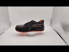Zwarte ademend Flyknit sneakers Glip Resistent Mens Athletic Steel Toe Shoes