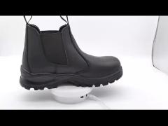 Genuine Leather Chelsea Safety Shoes S3 Oil Resistant Steel Toe Boots No Lace