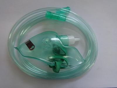 China Customized Size Pvc Green Oxygen Mask With Adjustable Nose Clip For Adult for sale