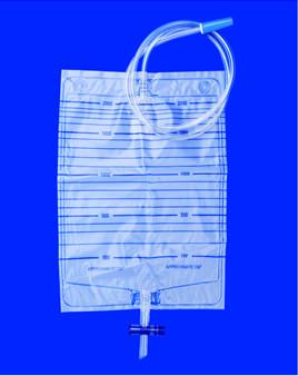 China Bottom with T-valve, Medical Grade PVC Plastic Disposable Cross Valve Urine Bags for sale