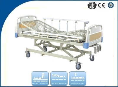 China Three Crank Manual ICU Hospital Bed Foldable for Patients for sale