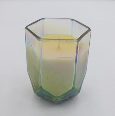 China Personalised hexagon holder pillar holder Scented candle  glasses for sale