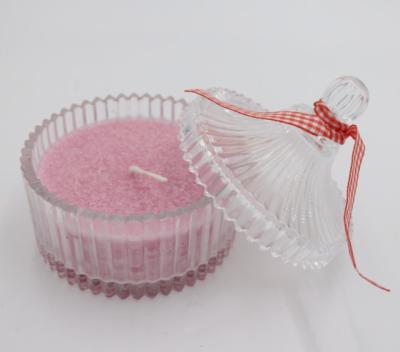 China Rose fragrance private label pink friendly scented luxury aroma candle in glass jar gifts for sale