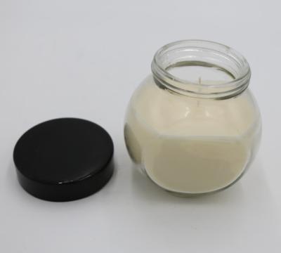 China The best recycled glass scented candle with containers and plastic lid long lasting fragrance for sale