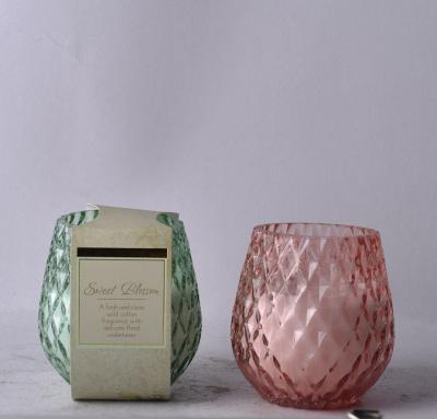 China 2019 New Design Custom Logo Scented Glass Waxfill with color box for sale