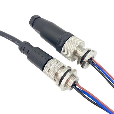 China M12 Sensor Connector Waterproof Male Female Plug Screw Coupling 3 4 5 8 12 Pin A type Sensor Connectors for sale