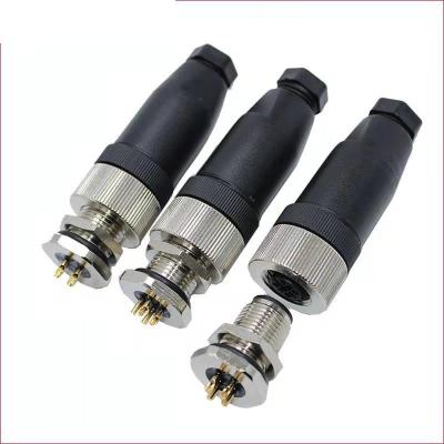 China M12 Sensor Connector Waterproof Male Female Plug Screw Coupling 3 4 5 8 12 Pin A type Sensor Connectors for sale