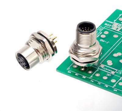China M12 Sensor Connector Waterproof Male Female Plug Screw Coupling 3 4 5 8 12 Pin A type Sensor Connectors for sale