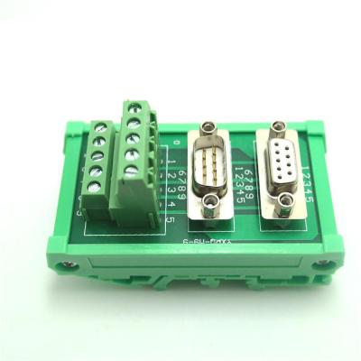 China DB9 D Sub 9 Pin Male Female Dual Connectors Terminal Block Wiring Breakout Board for sale