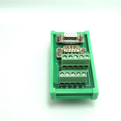 China DB9 D Sub 9 Pin Male Female Dual Connectors Terminal Block Wiring Breakout Board for sale