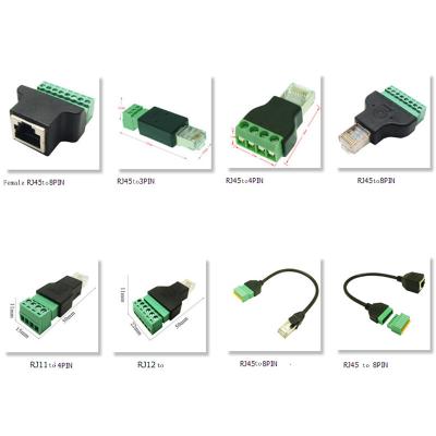 China Enchufes modulares de los conectores de RJ12 6P6C a 6 Pin Screw Terminal Blocks Adapter en venta