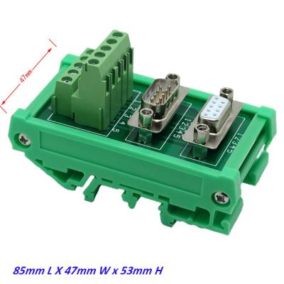 China DB9 D Sub 9 Pin Male Female Dual Connectors Terminal Block Wiring Breakout Board for sale