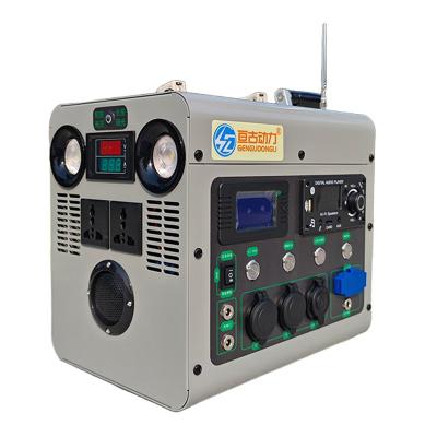 China 1000 Watts Hand Crank Generator Multimedia Player Power Bank Outdoor Manual Dynamo Emergency Light for sale