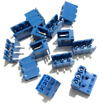 China Blue 5.08mm Spacing PCB Pluggable Screw Terminal Blocks Plug + Right Angle Pin Header for sale