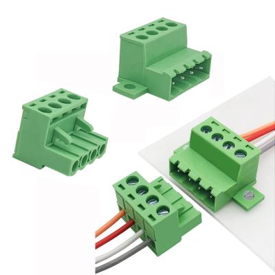 China 5.08 mm pitch Fixed Flange Screw Terminal Blocks Panel Mounting for sale