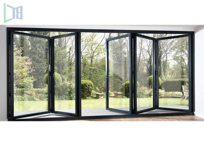 China Extruded Aluminium Folding Doors Fire Retardant With Single / Double Glazing Glass for sale