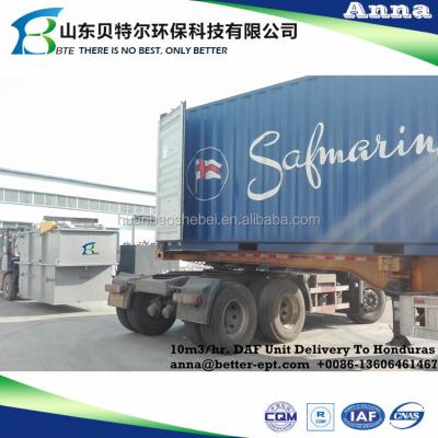 Chine Unité Daf contrôlée par PLC de 2 à 300 cbm/h pour la séparation des huiles et des eaux usées dans le traitement des eaux usées à vendre