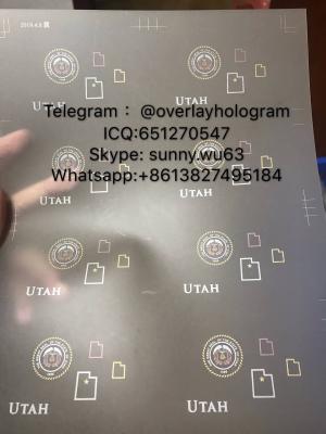 China Utah ID laminate sheet overlay state ovi sheet for Utah for sale