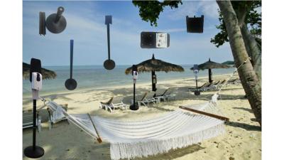 China Automatischer freier stehender Seifenspender nach Maß in einem Karton für Strand zu verkaufen
