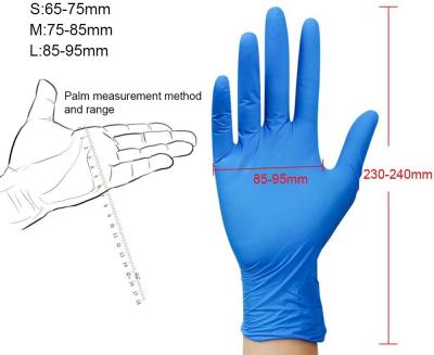 Cina Nitrile chirurgico di Nitryl di protezione dei guanti del lattice medico eliminabile blu di colore in vendita