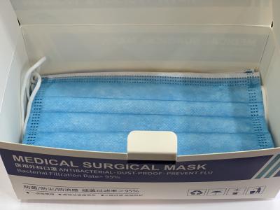 Cina Materiale non tessuto medico eliminabile blu della maschera di Earloop un'abitudine di 3 pieghe stampata in vendita